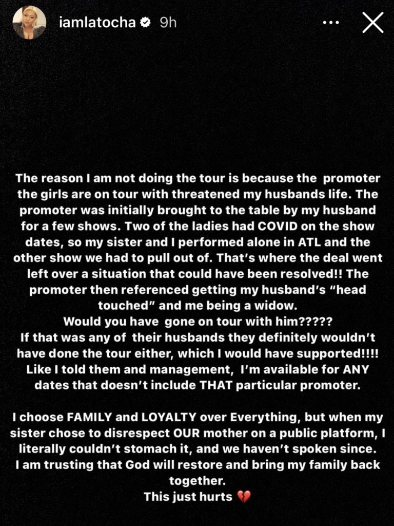 LaTocha Scott Apologizes To Fans, Explains Why She's Not Touring With ...