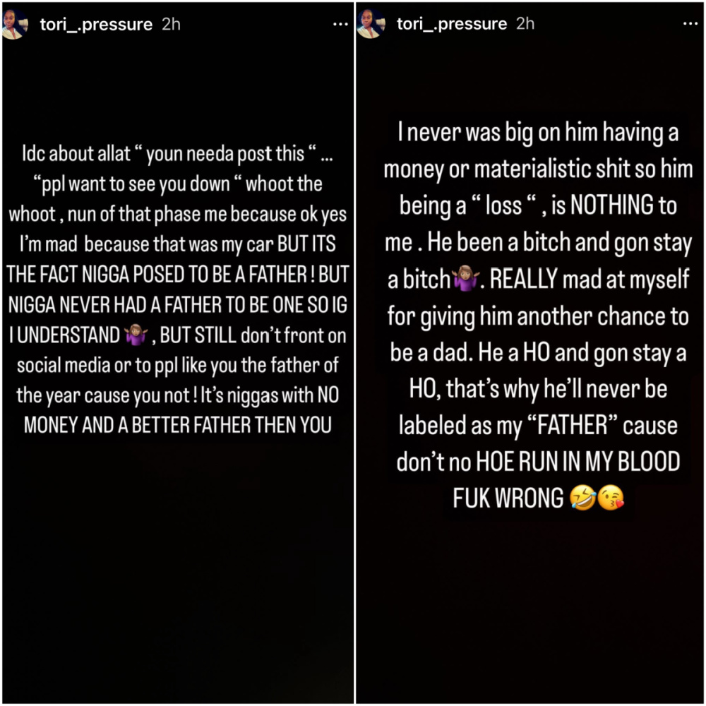 Boosie's Badazz Daughter Toriana Blasts Him For Taking Her Car