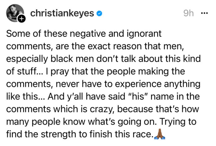 Christian Keyes Says Commenters Have Named His Predator