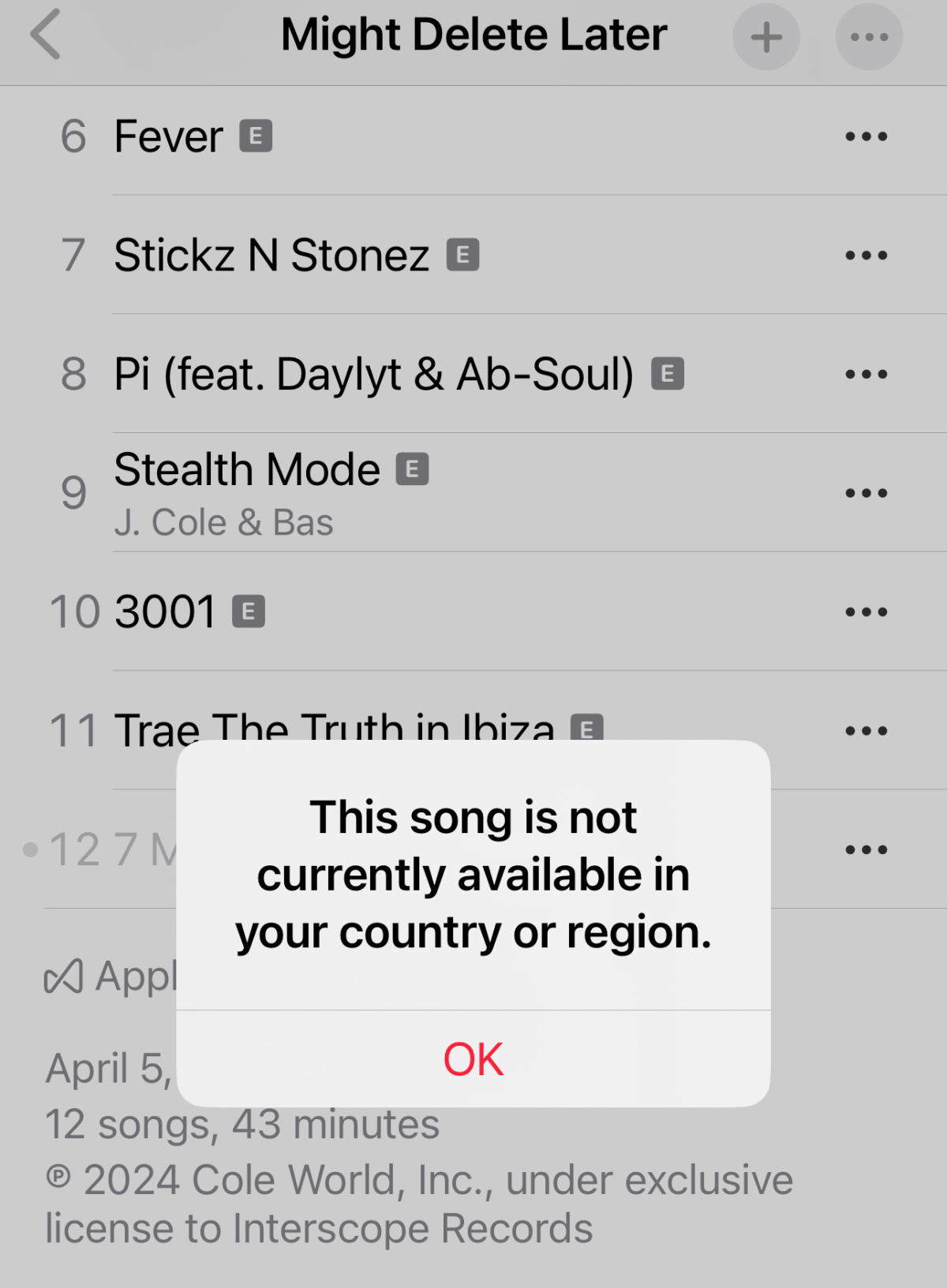 Might Delete Later: J. Cole Removes '7 Minute Drill' From Streamers