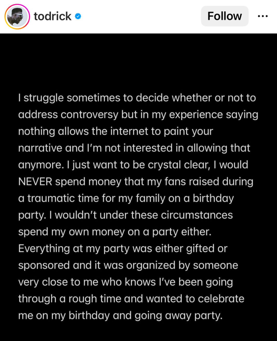 Todrick Hall's Birthday Bash Days After Launching GoFundMe Sparks Backlash