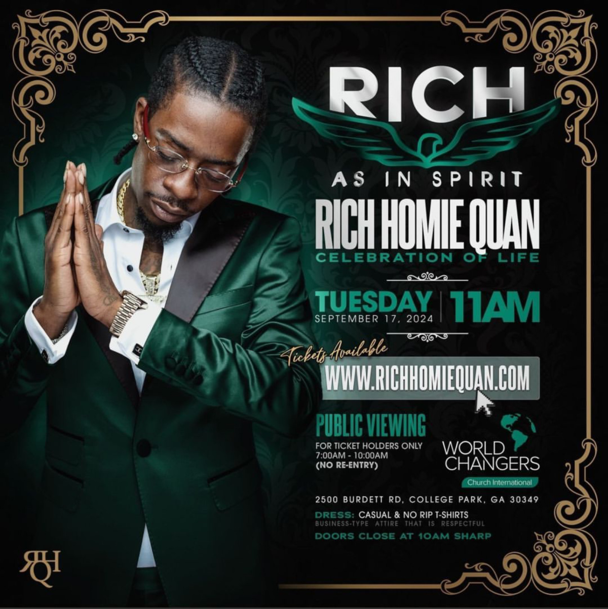 Rich Homie Quan's Celebration Of Life Service Announced For September 17