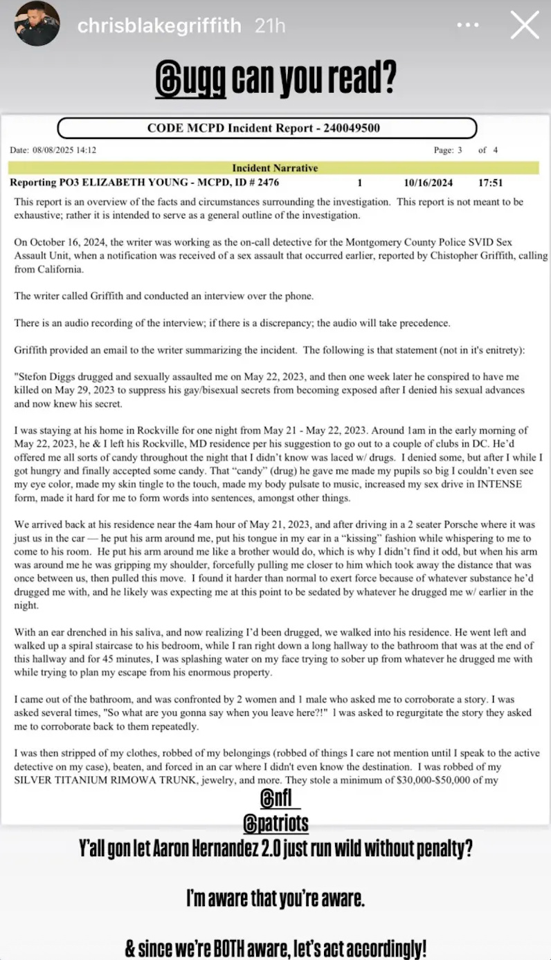 Stefon Diggs Sues Christopher Blake Griffith Over Explosive Sexual ...